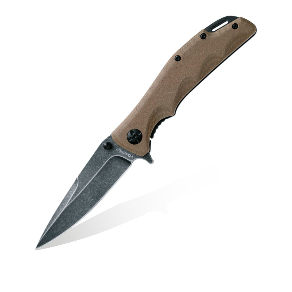 Nóż składany FOX Edge Mandatory Fun FE-025 Coyote Tan G10 by Russ ...