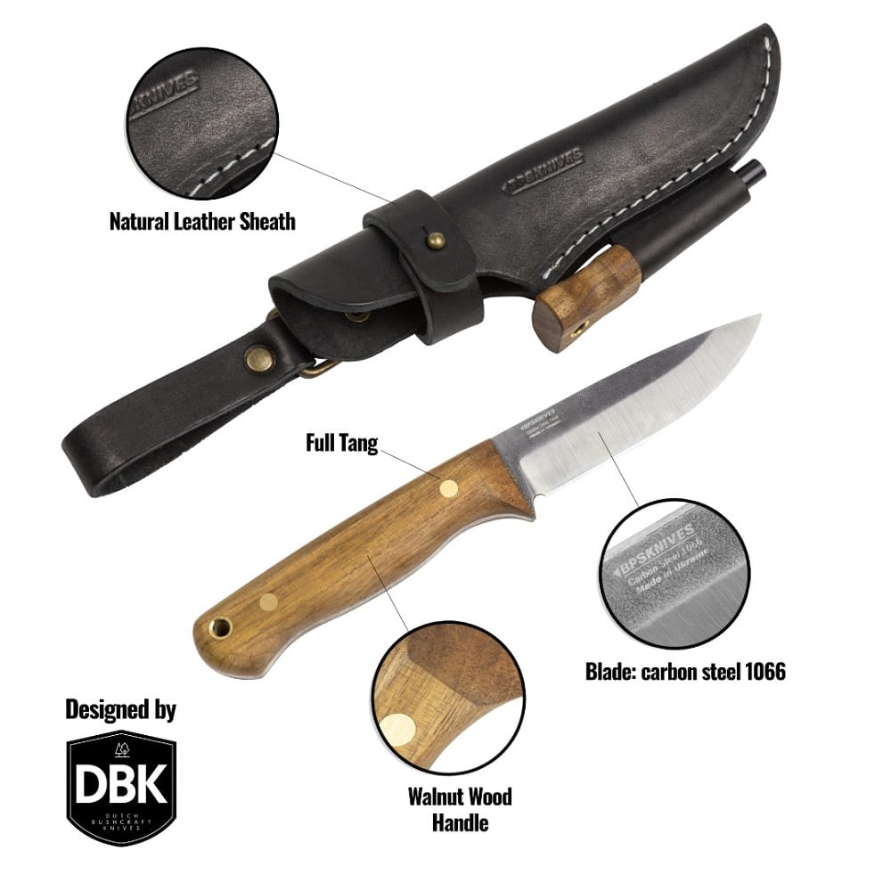 Nóż bushcraftowy BPS Knives Bushmate by DBK z krzesiwem NOLAGA