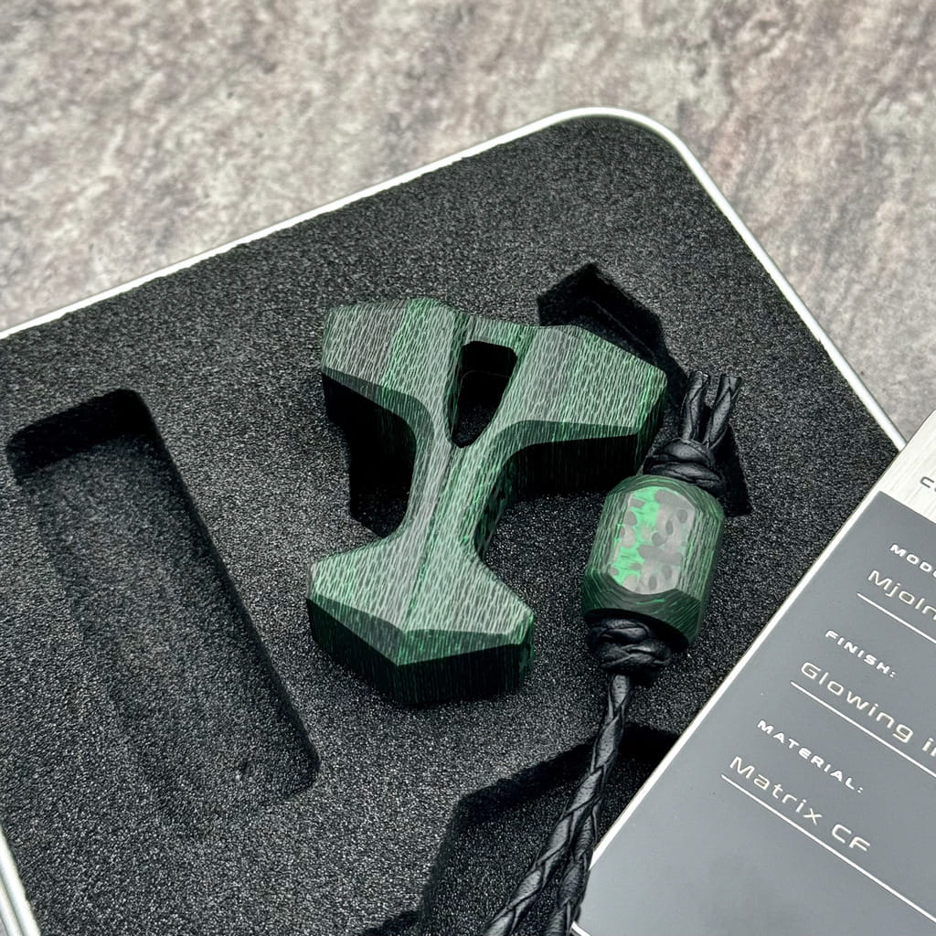 Biżuteria Męska Wisior Naszyjnik Nordycki Mjolnir III Matrix CF GITD ...
